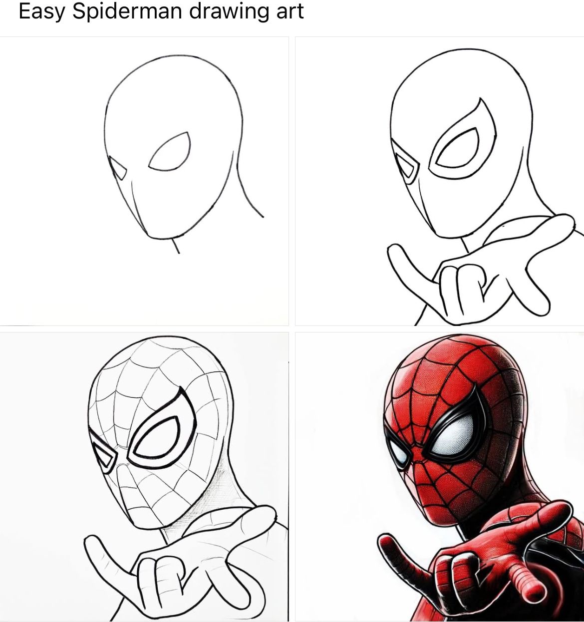 Spider-Man drawings: the process of drawing Spider-Man